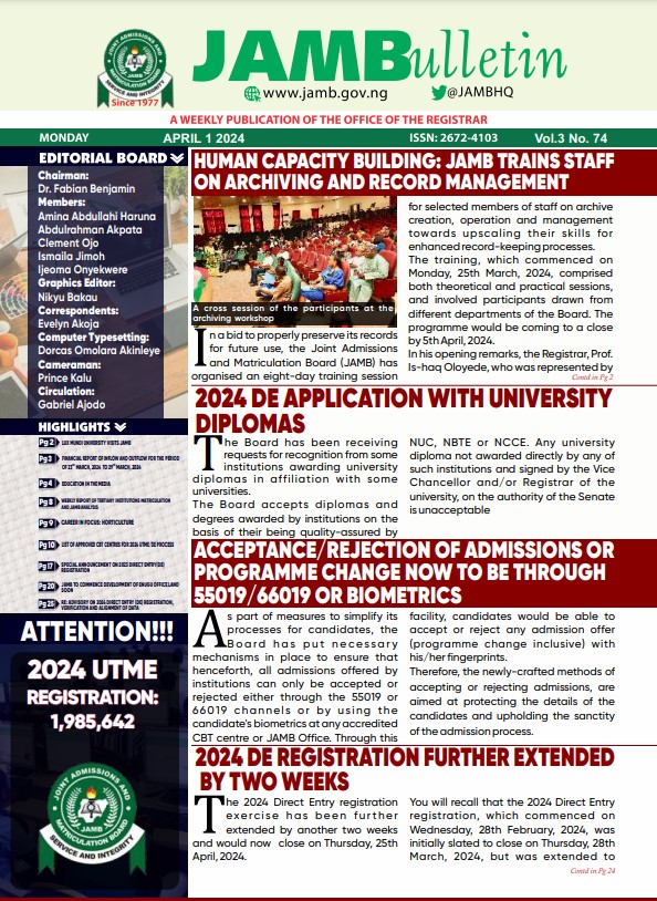 JOINT ADMISSIONS AND MATRICULATION BOARD